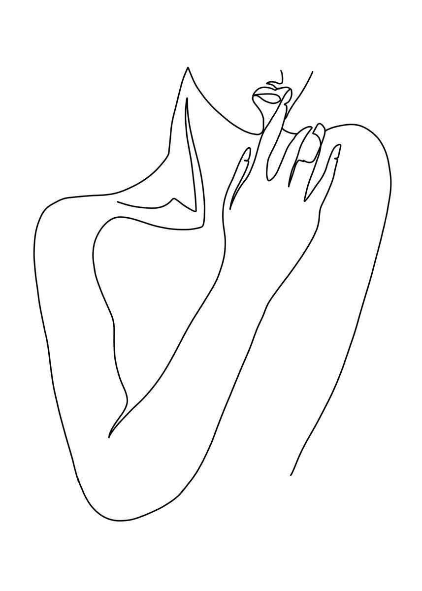 'One Line Art Woman' Poster by Color My Wall | Displate