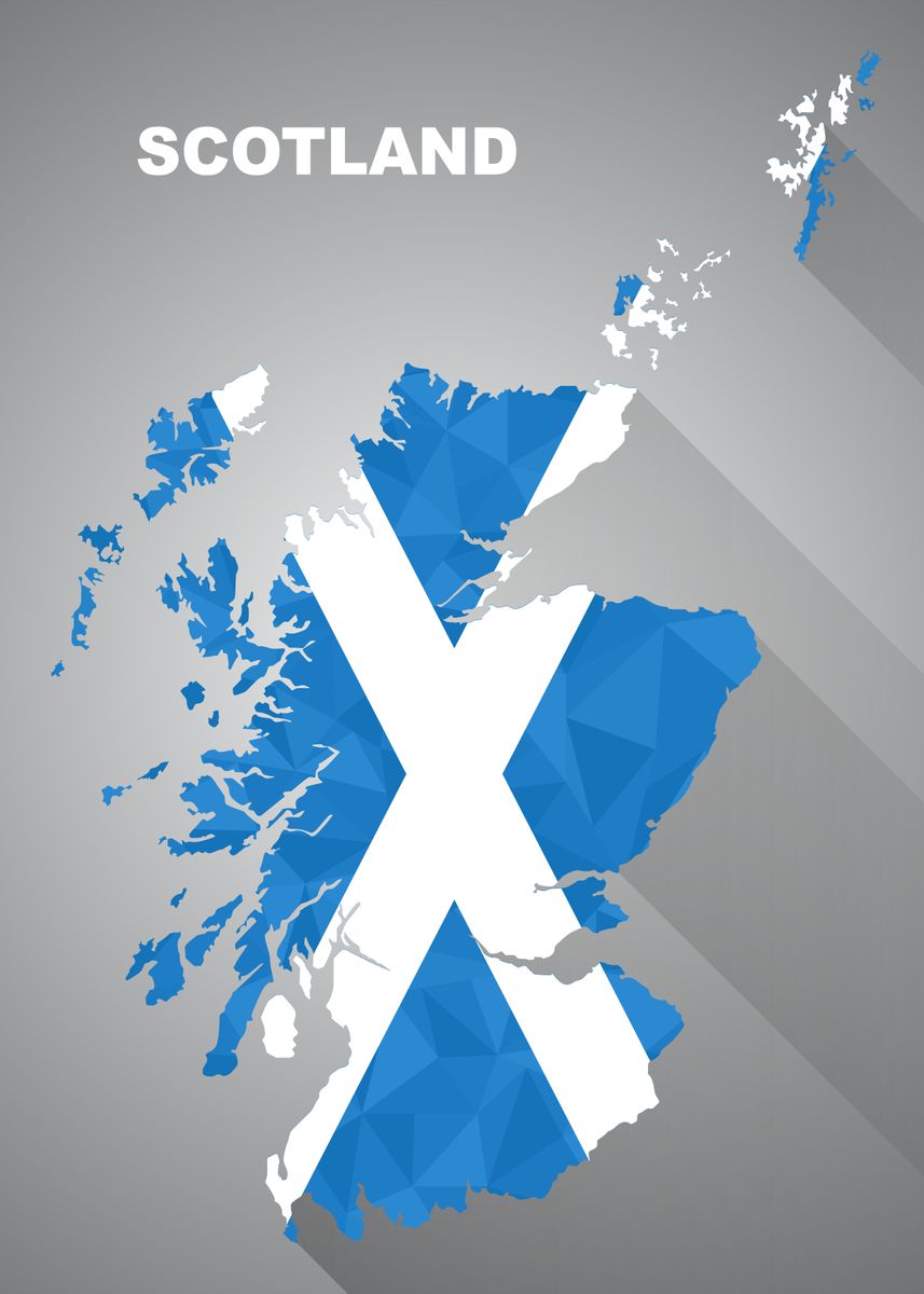 'Scotland Map' Poster by Sam Kal | Displate