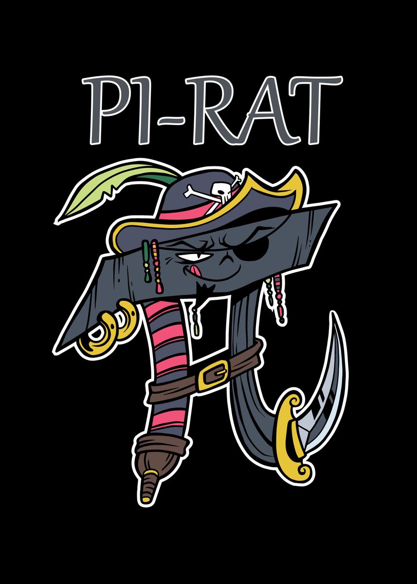 'PiRat Piraten Kostm Pi' Poster, picture, metal print, paint by kritich ...