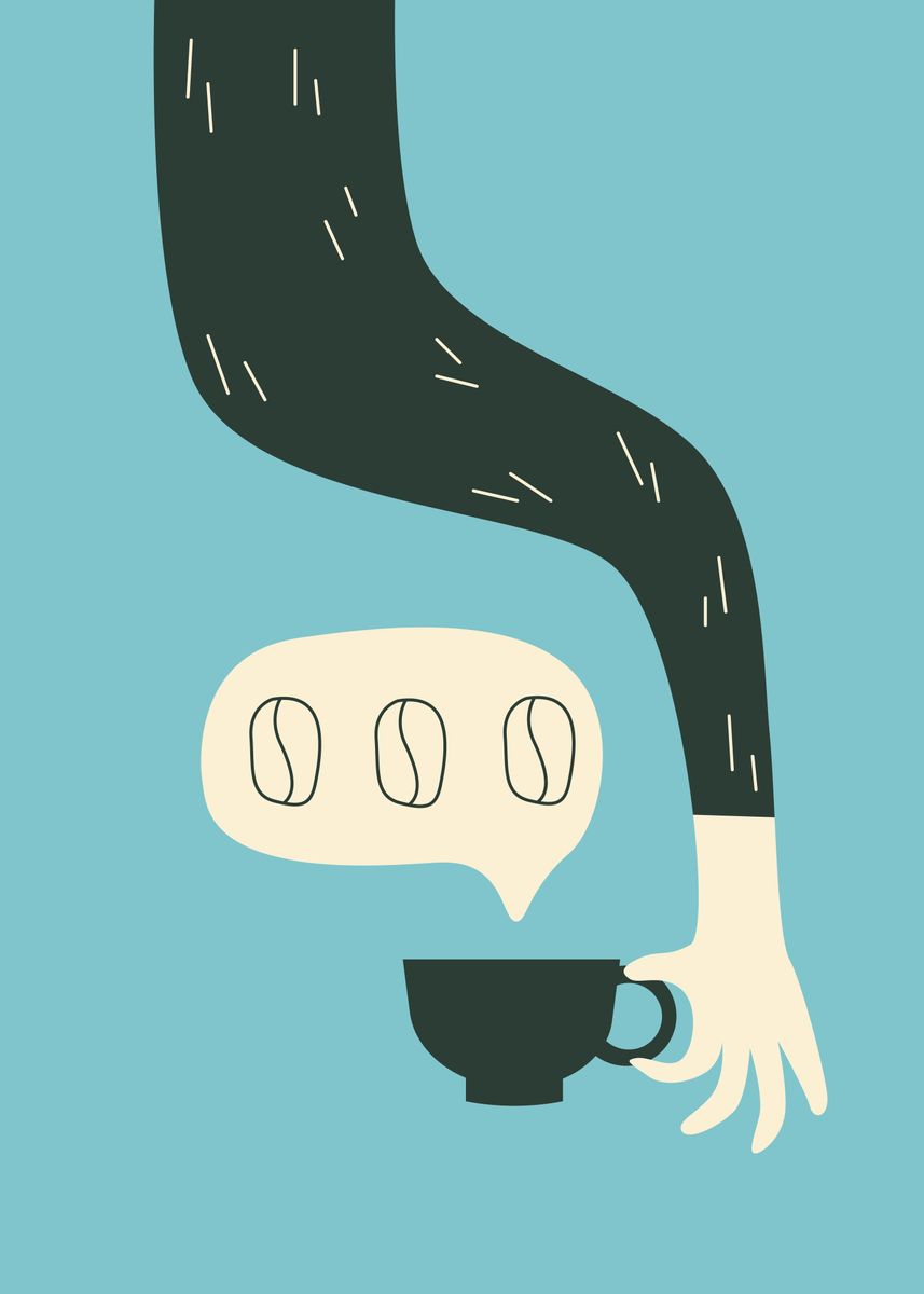 'Grab The Coffee' Poster, picture, metal print, paint by taofik ...