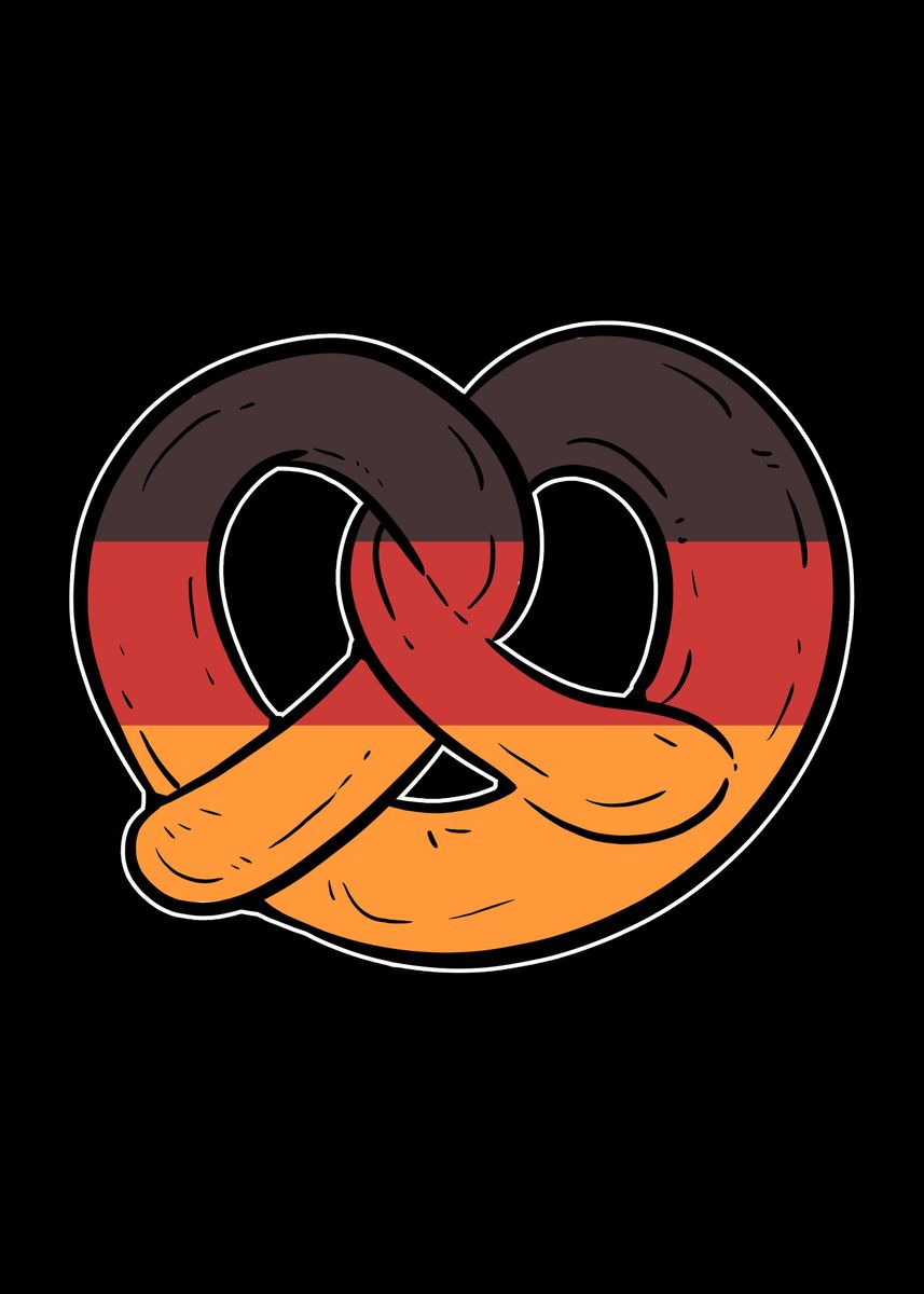 'Germany Flag Pretzel' Poster, picture, metal print, paint by ...