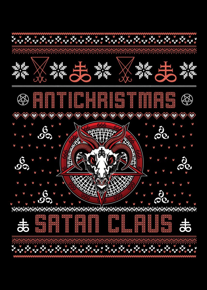 'Merry Antichristmas Satan' Poster, picture, metal print, paint by ...