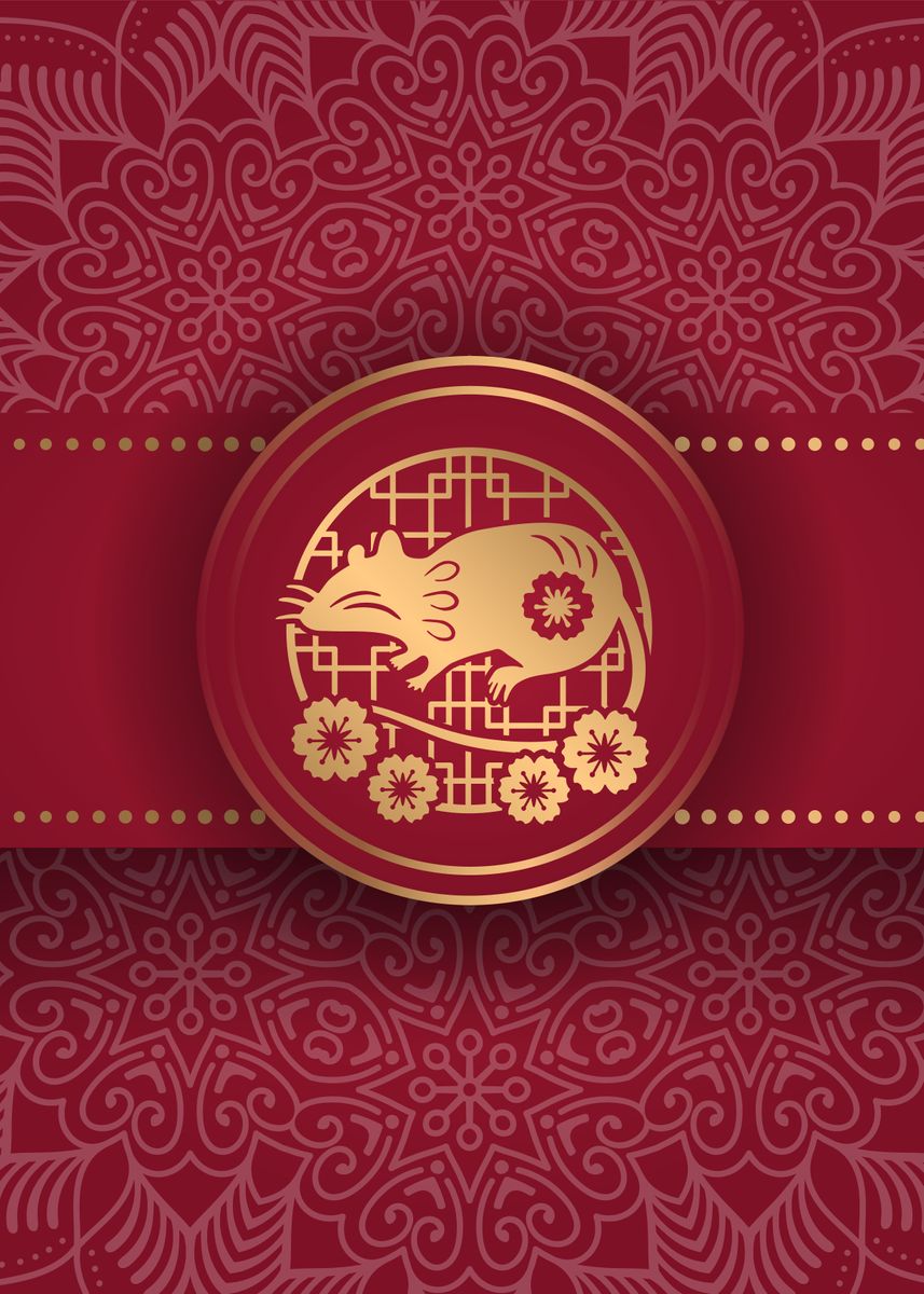 'Chinese Zodiac Rat Sign' Poster, picture, metal print, paint by ...