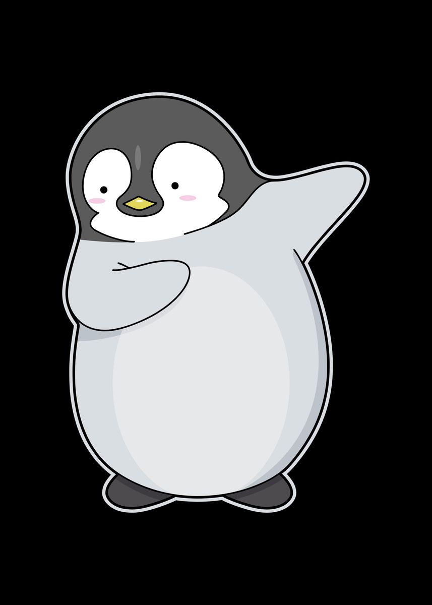 'Dabbing Penguin' Poster, picture, metal print, paint by ...