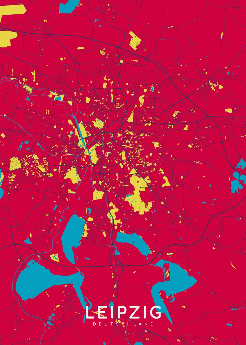 'Leipzig' Poster, picture, metal print, paint by mapsies | Displate