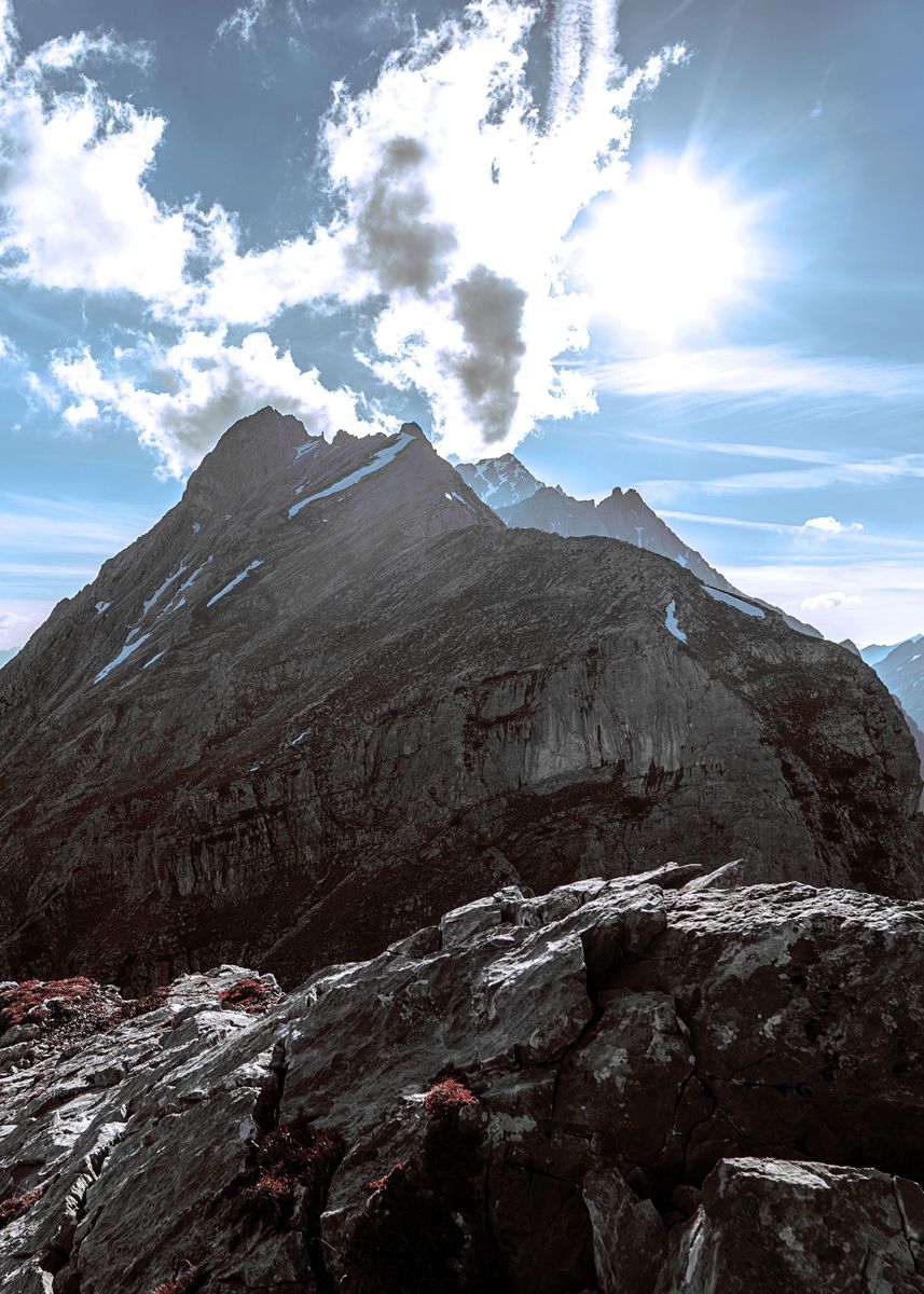 'Blue Mountain Summit' Poster, picture, metal print, paint by ...