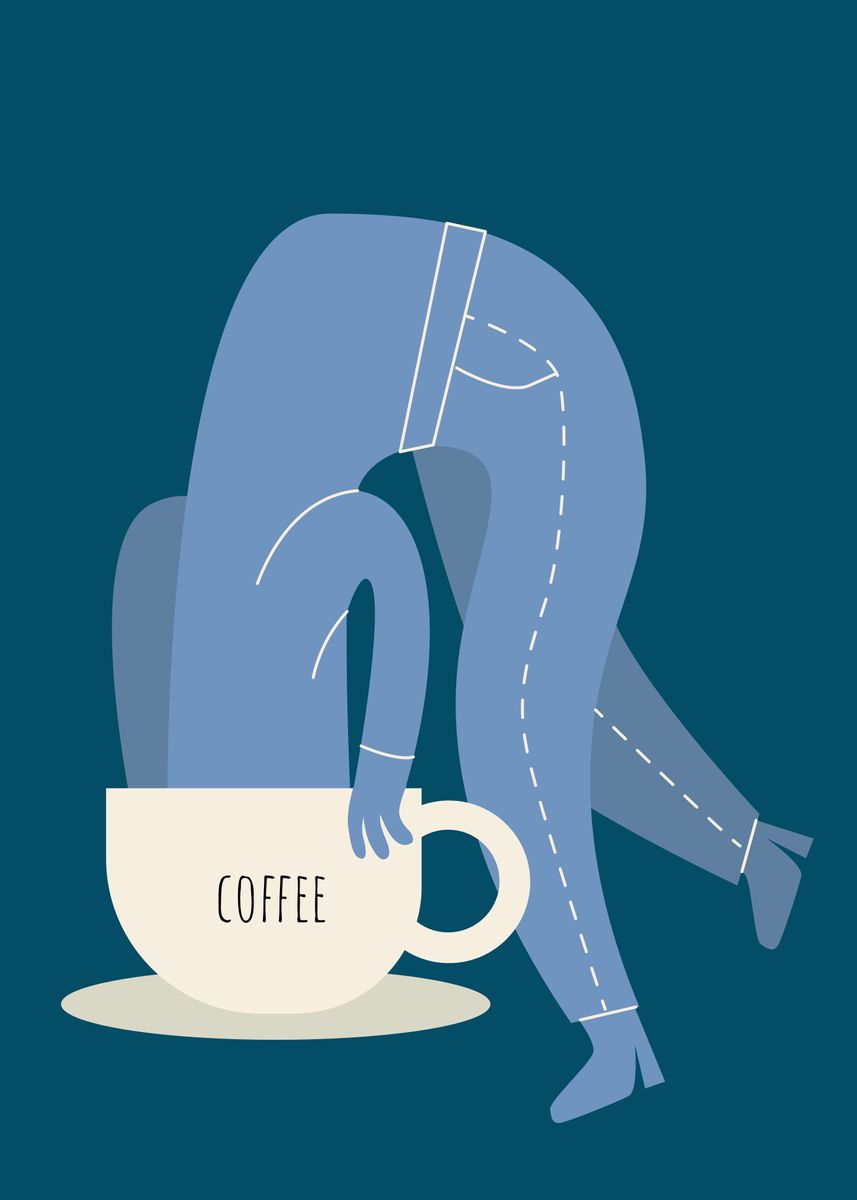 'Drown into The Coffee' Poster, picture, metal print, paint by taofik ...