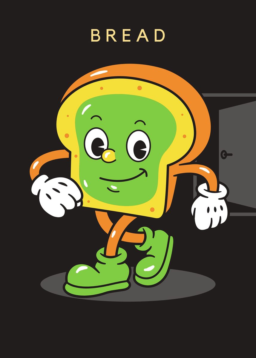 'Bread Show' Poster, picture, metal print, paint by Zero Nine | Displate