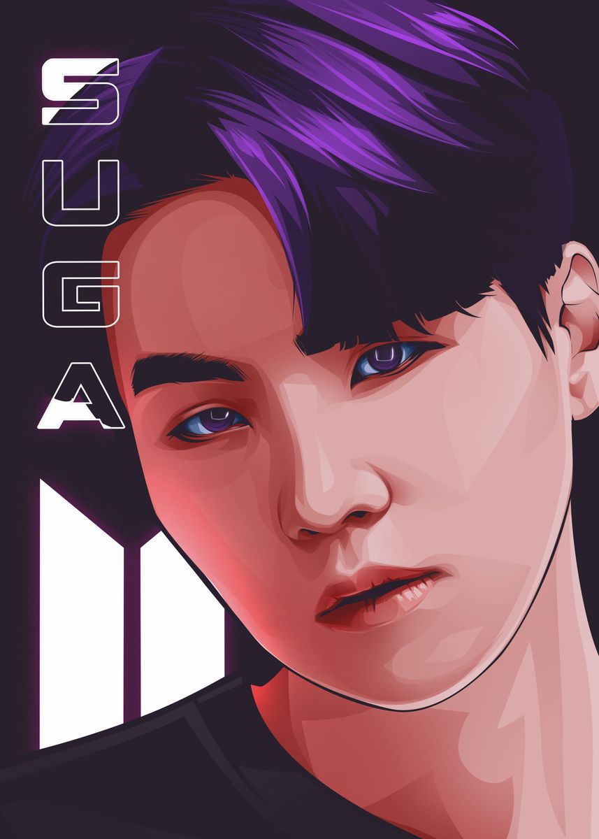 'Agust D' Poster, picture, metal print, paint by Naui Art | Displate