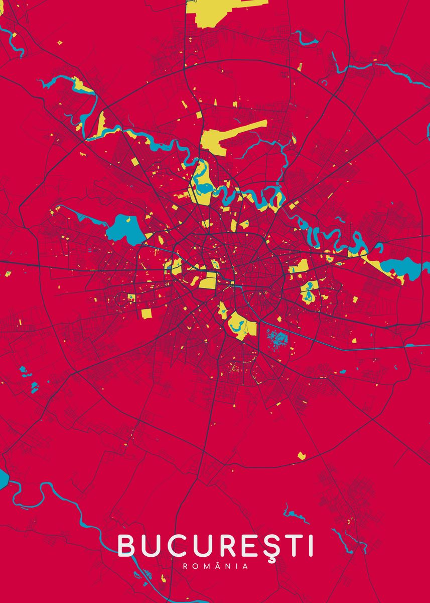 'Bucharest' Poster by mapsies | Displate