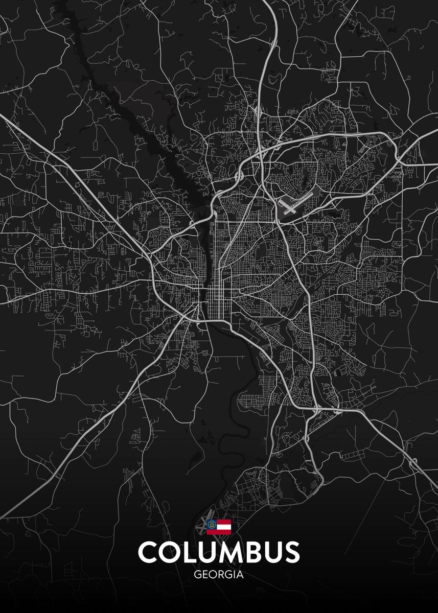 'Columbus GA' Poster, picture, metal print, paint by IMR Designs | Displate