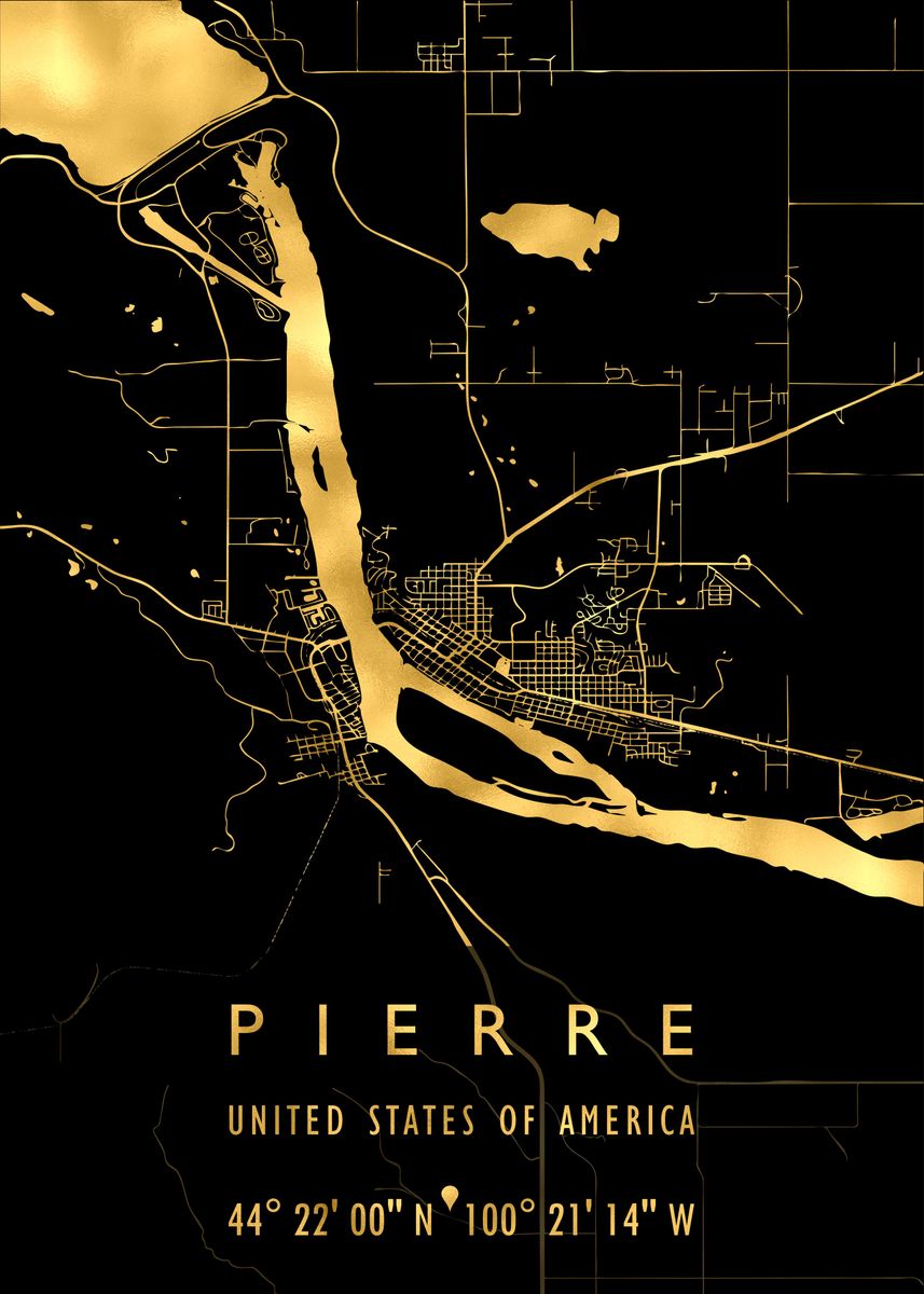 'PIERRE MAP USA' Poster, picture, metal print, paint by Artistic ...