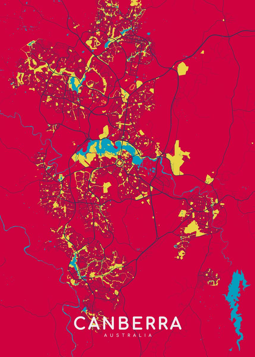 'Canberra' Poster, picture, metal print, paint by mapsies | Displate