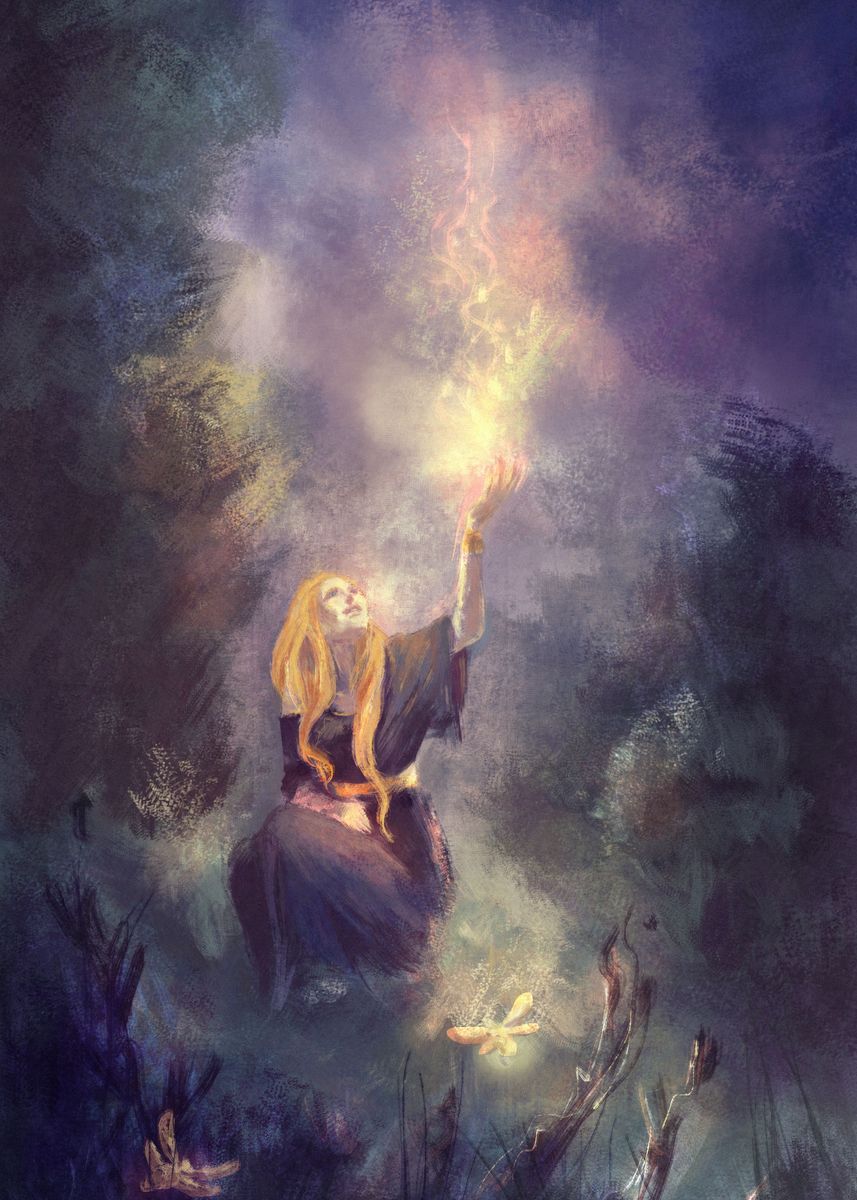 'THE FIRE OF CREATION' Poster, picture, metal print, paint by Alessia H ...