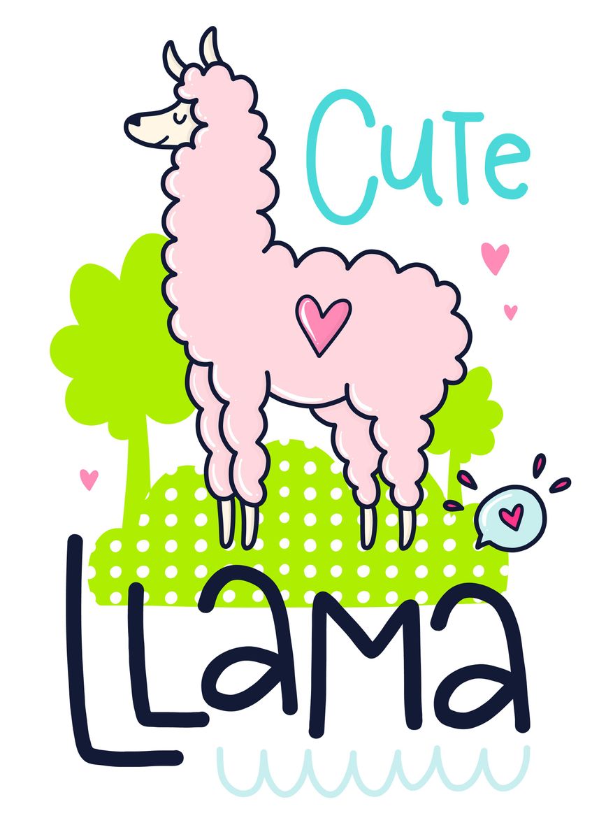 'cute llama' Poster by PhamVan Hoa | Displate