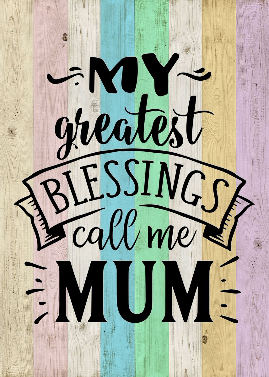 'Call me mum' Poster, picture, metal print, paint by Ron Studio | Displate