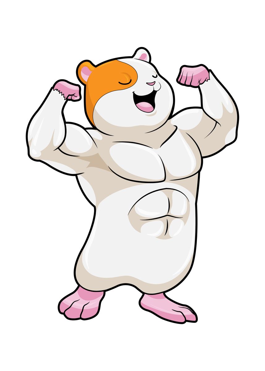 'Hamster Bodybuilder ' Poster, picture, metal print, paint by Markus ...