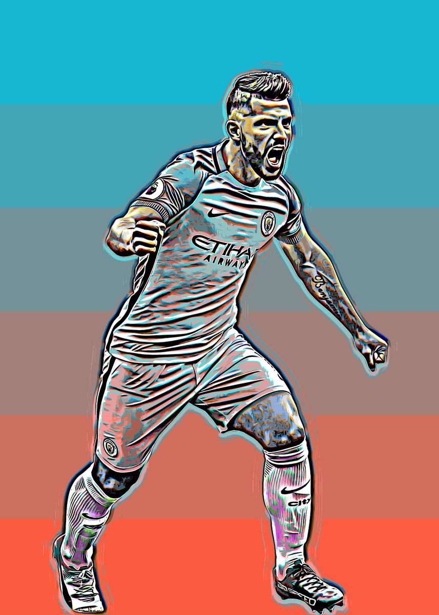'Sergio Aguero' Poster, picture, metal print, paint by StanfordPouros ...
