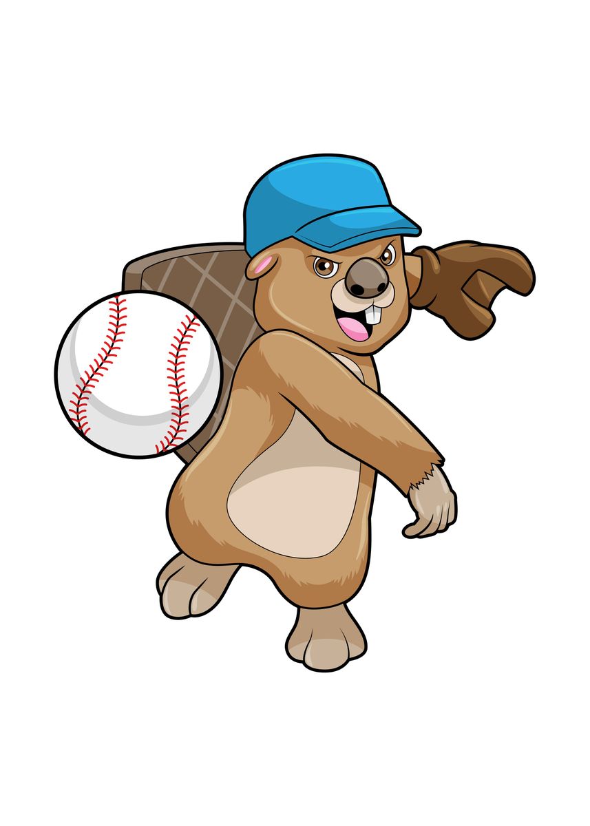 'Beaver Baseball Sports' Poster by Markus Schnabel | Displate