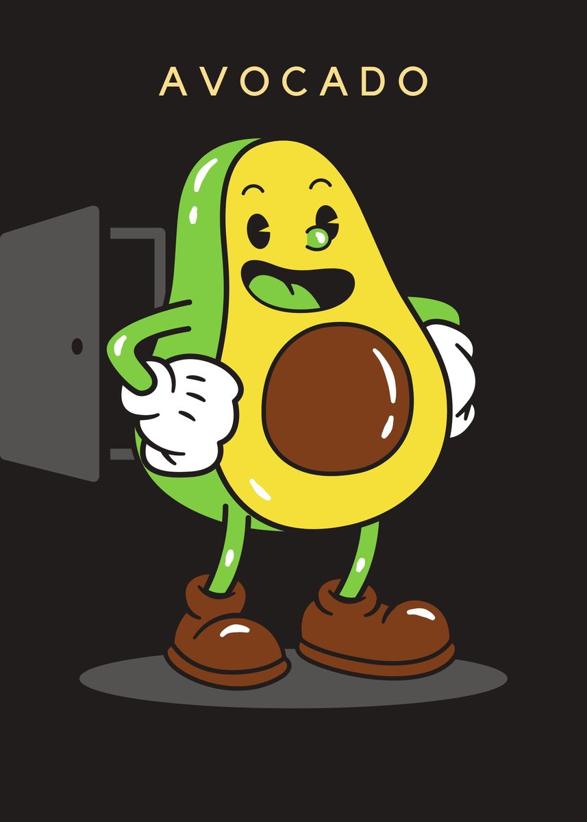 'Avocado Show' Poster, picture, metal print, paint by Zero Nine | Displate