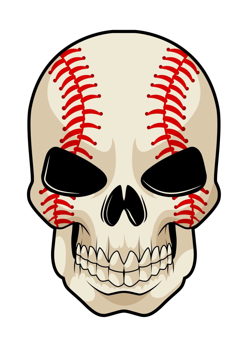 'Skull Baseball Sports' Poster, picture, metal print, paint by Markus ...