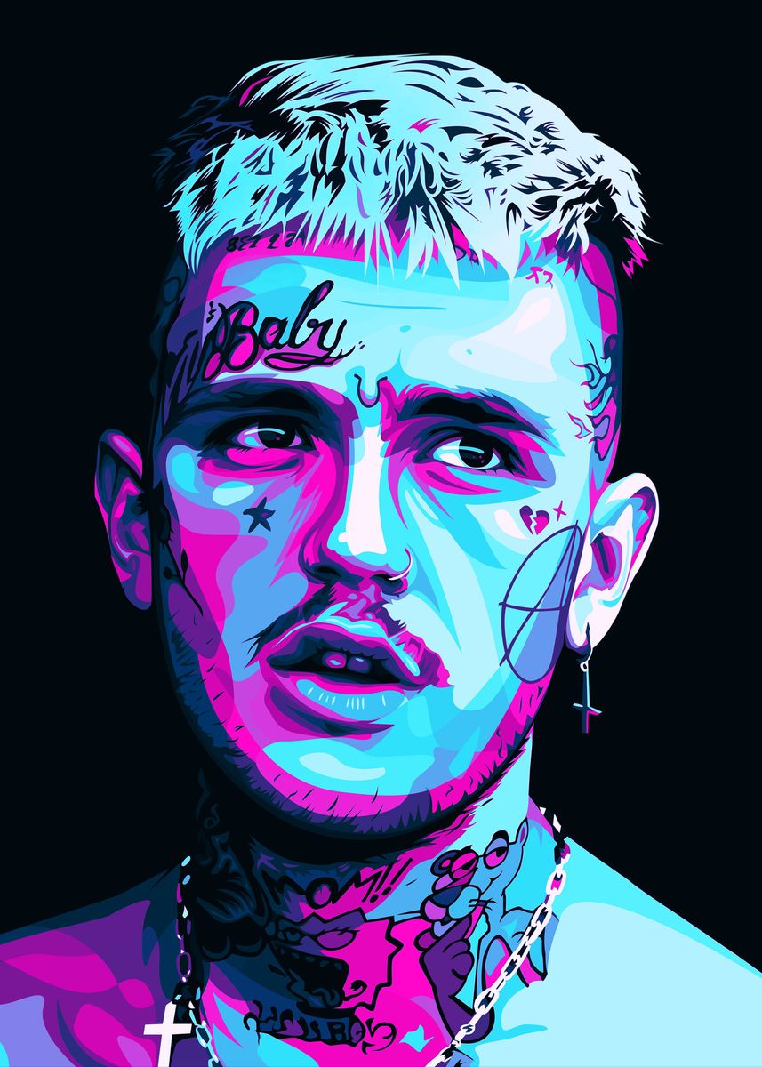 'Lil Peep Rapper' Poster, picture, metal print, paint by Oliver Qo ...