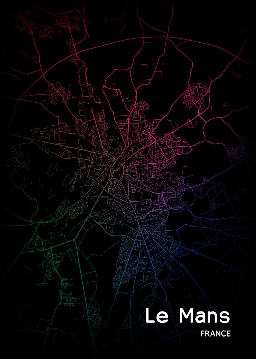 'Le Mans City Map' Poster by jodotodesign | Displate
