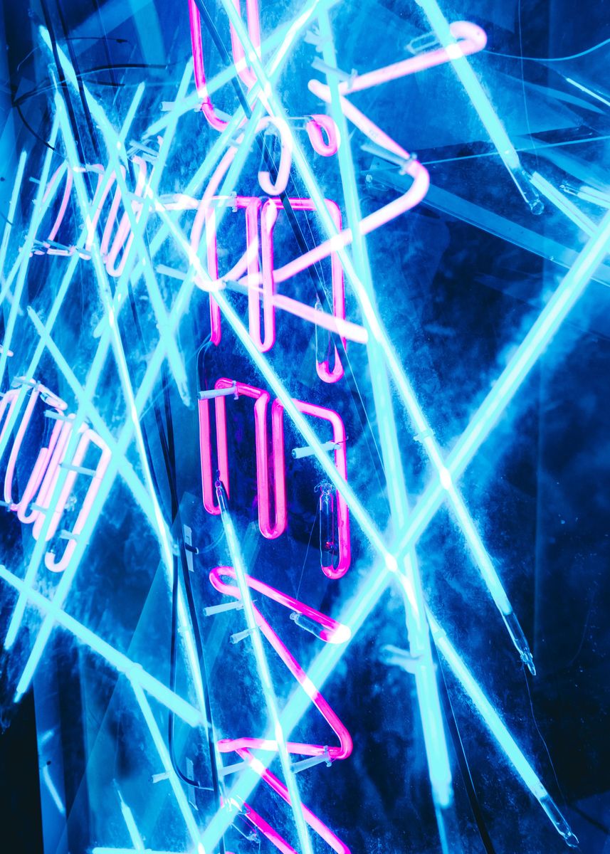 'Abstract Neon' Poster, picture, metal print, paint by Photomu | Displate