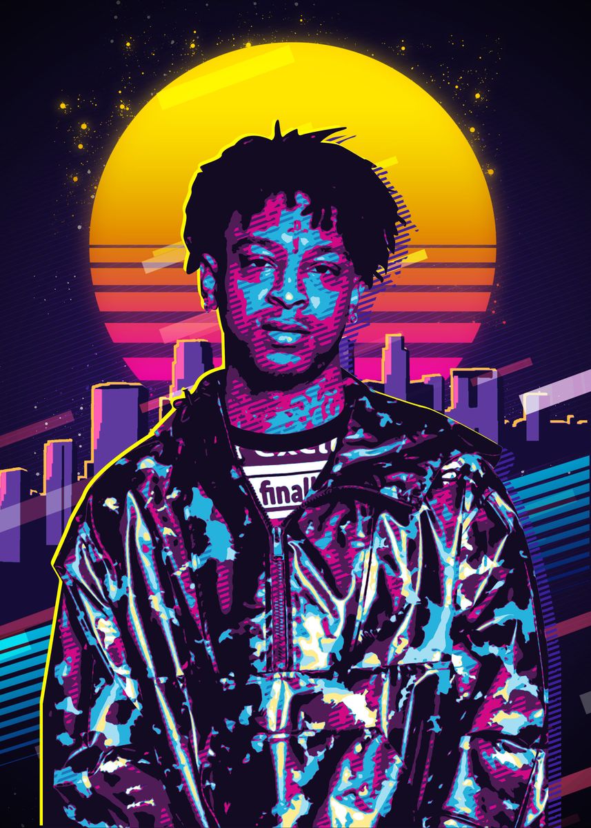 '21 savage' Poster, picture, metal print, paint by Most Popular Cult ...