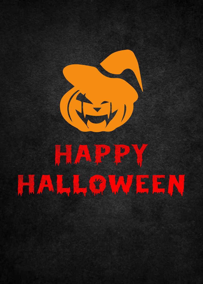 '09 Happy halloween pumpki' Poster by Gloria Grant | Displate