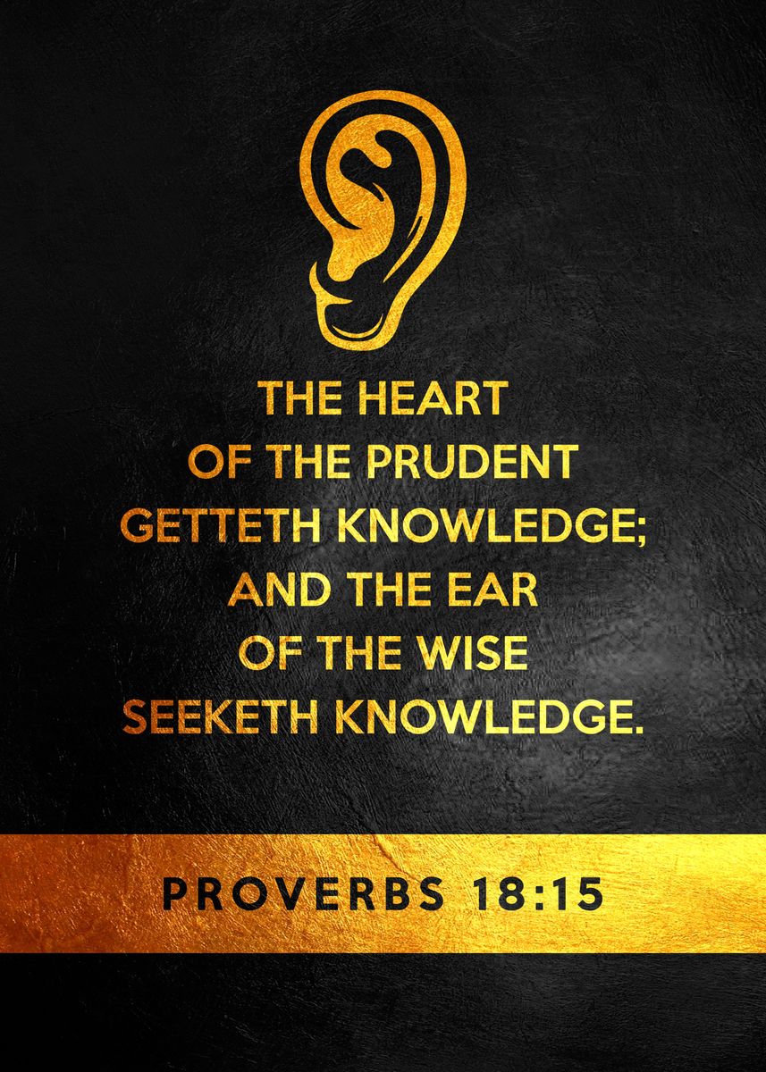 'Proverbs 18 15' Poster, picture, metal print, paint by ABConcepts ...