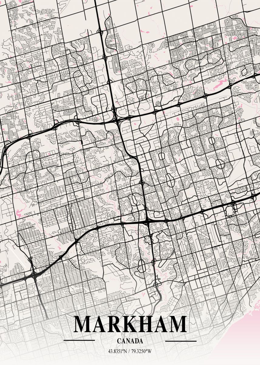 'Markham Neapolitan Map' Poster by Tien Stencil | Displate