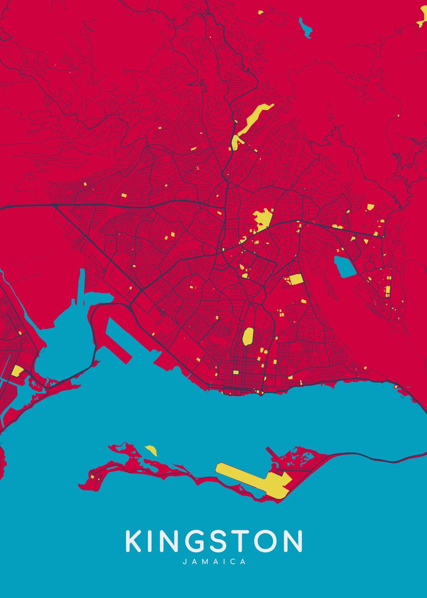 'Kingston' Poster, picture, metal print, paint by mapsies | Displate