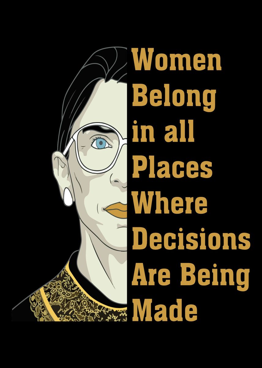 'Ruth Bader Ginsburg Quotes' Poster, picture, metal print, paint by Max ...