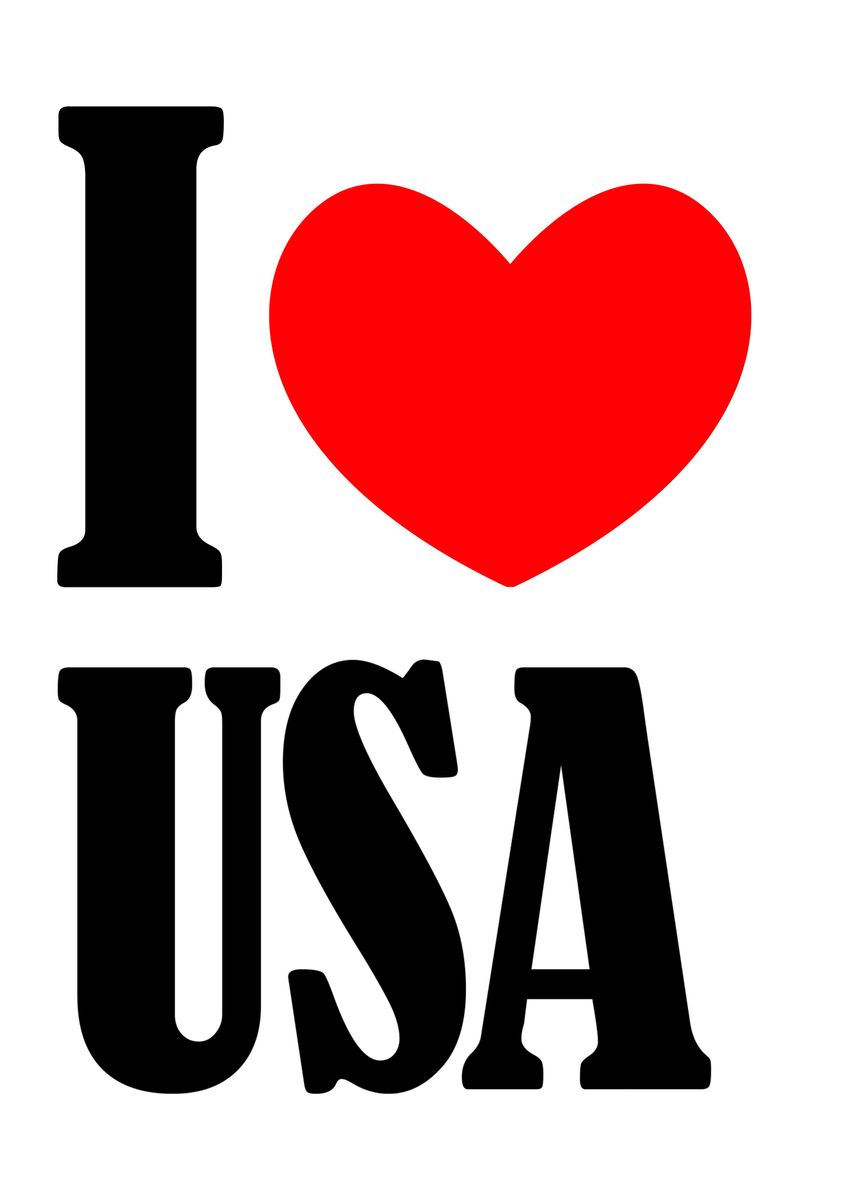 'I Love USA' Poster, picture, metal print, paint by artisticdesign 1903 ...