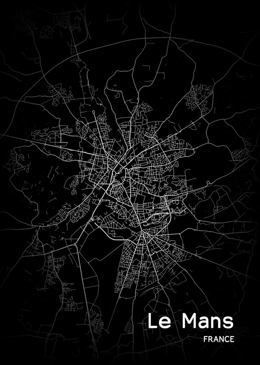 'Le Mans City Map France' Poster by jodotodesign | Displate