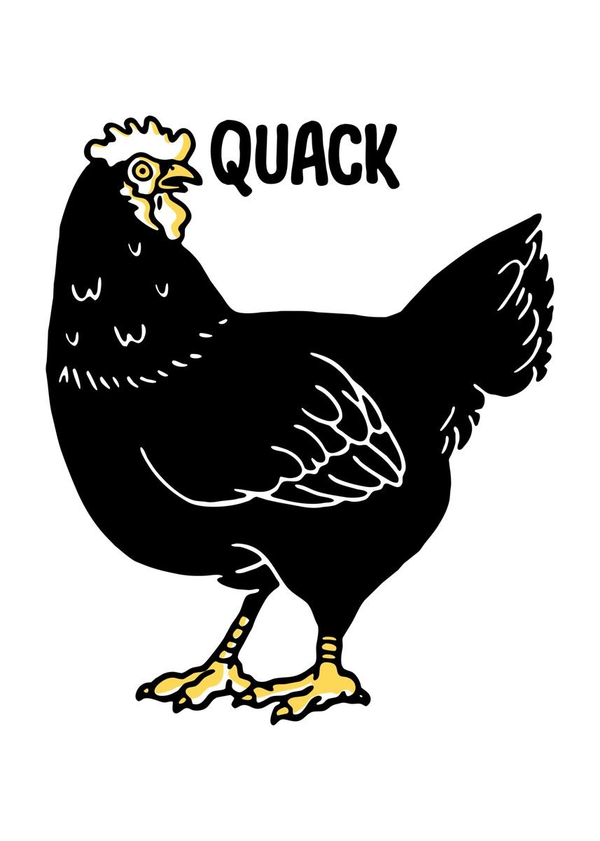 'quack chicken' Poster, picture, metal print, paint by jantikusuma ...