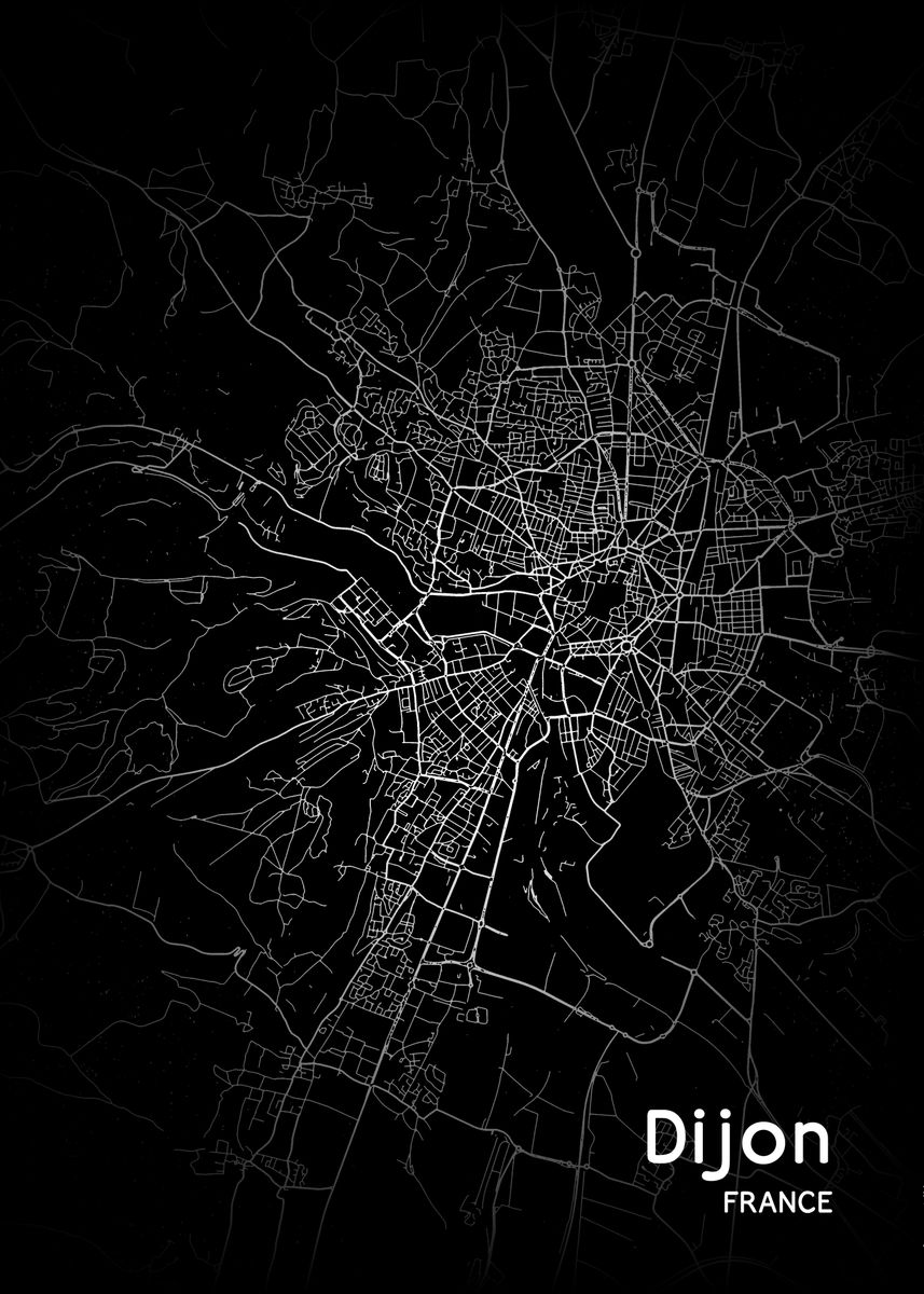 'Dijon City Map France' Poster by jodotodesign | Displate