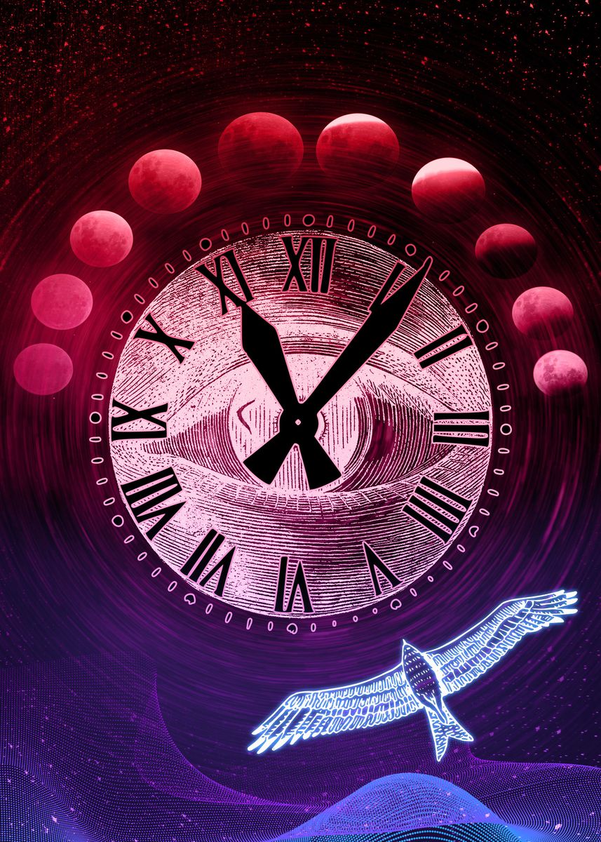 'The Clock' Poster, picture, metal print, paint by Ishan Mishra | Displate