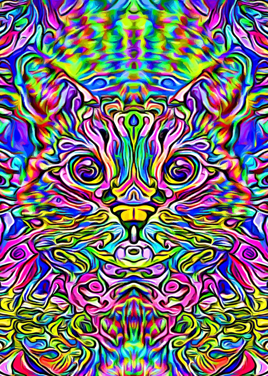 'Cat Colorful Psy' Poster by MasterHead | Displate
