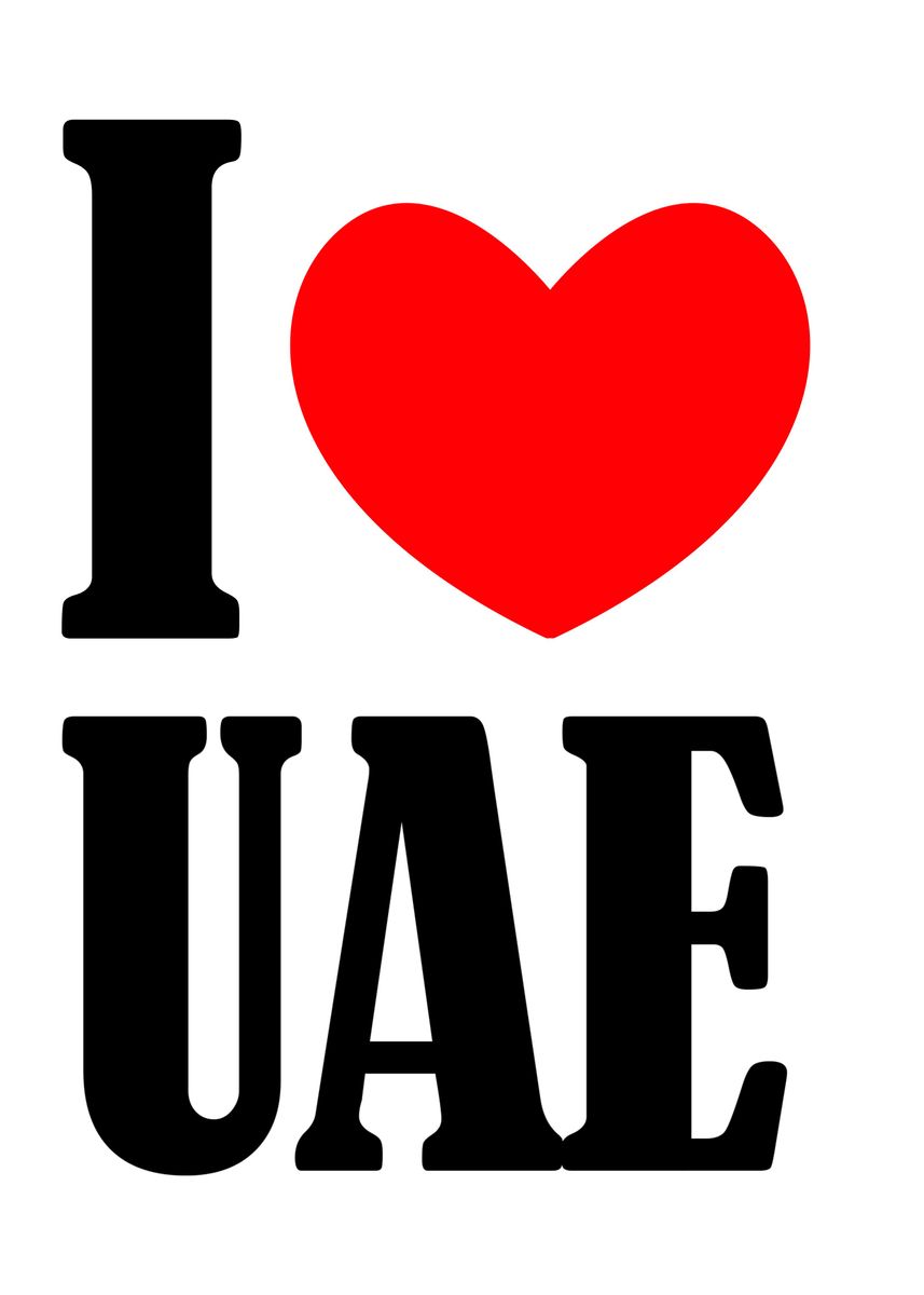 'I Love UAE' Poster, picture, metal print, paint by artisticdesign 1903 ...