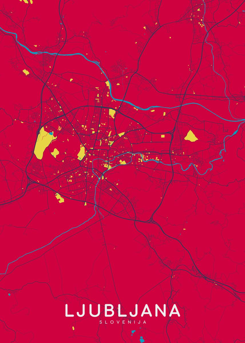 'Ljubljana' Poster by mapsies | Displate
