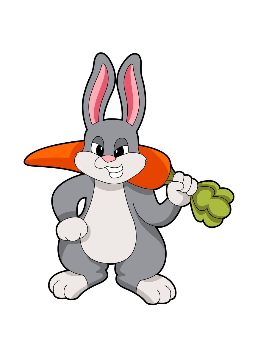 'Rabbit Carrot' Poster, picture, metal print, paint by Markus Schnabel ...