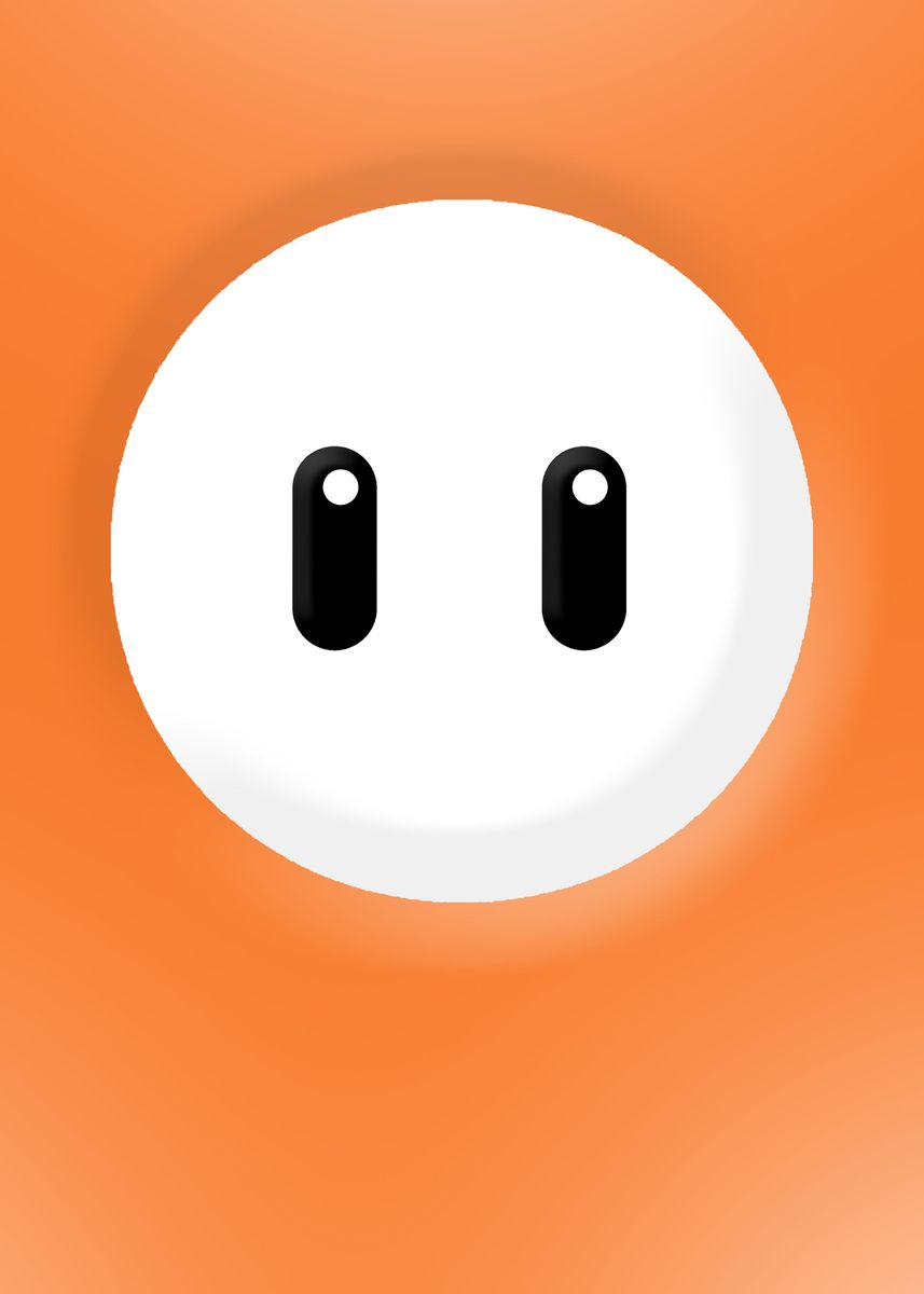 'Fall Guys Face Orange' Poster, picture, metal print, paint by Tariq ...