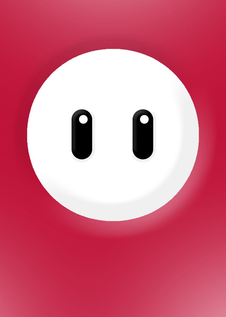 'Fall Guys Face Red' Poster, picture, metal print, paint by Tariq ...