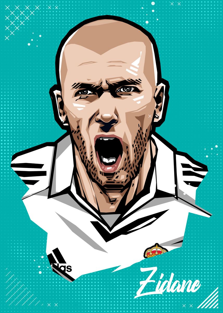 'Zinedine Zidane' Poster, picture, metal print, paint by Basues | Displate