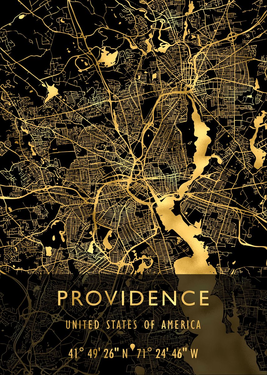 'PROVIDENCE MAP USA' Poster by Artistic Paradigms | Displate