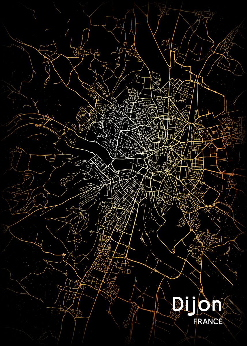 'Dijon City Map France' Poster by jodotodesign | Displate