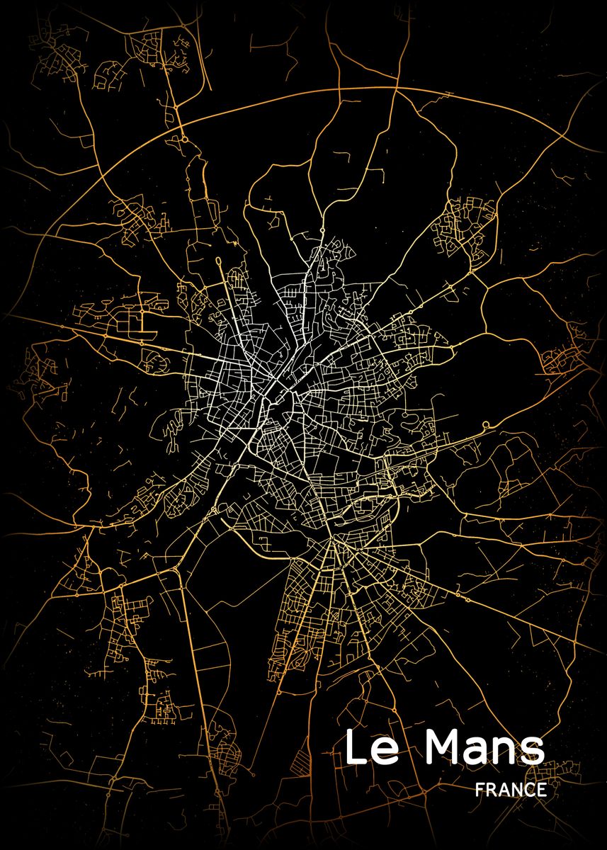 'Le Mans City Map France' Poster by jodotodesign | Displate