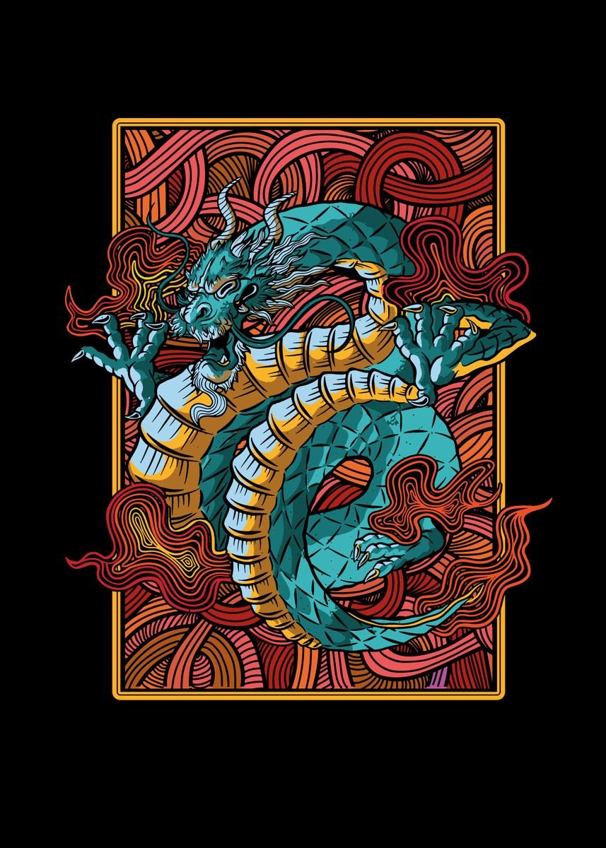 'Dragon' Poster, picture, metal print, paint by BestPrints | Displate